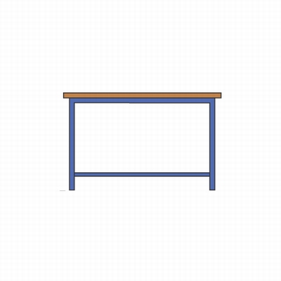 Werktafel met 25 mm multiplex blad