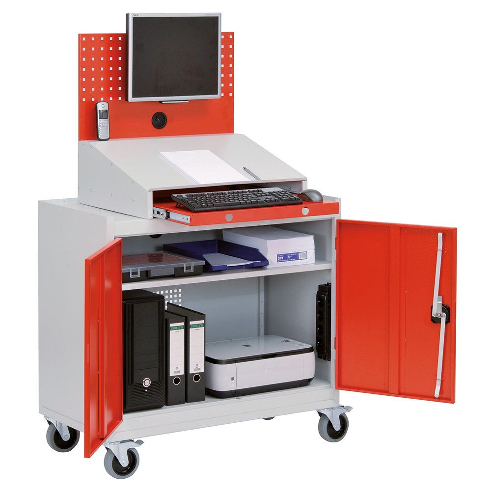 Computerkast B&H werkplaats mobiel met flatscreen-kast - stuks